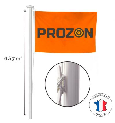 Mât en aluminium de 6m et 7m pour drapeau extérieur - Prozon